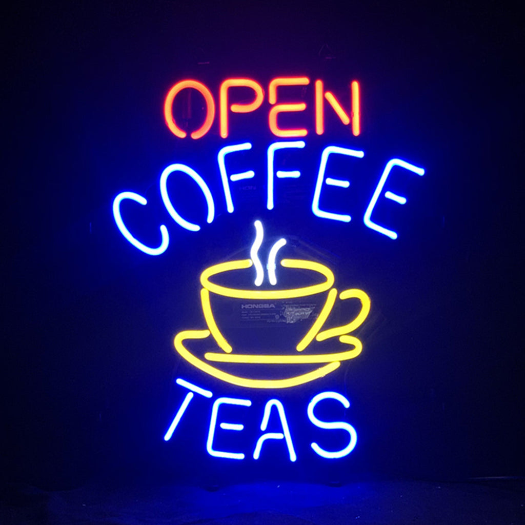 Open Coffee Teas Neon Signs – Slavnik Family Coffee Merchants, LLC